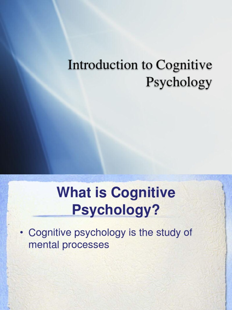 Lecture1 - Intro To Cog Psych | PDF | Cognitive Psychology | Mental Chronometry