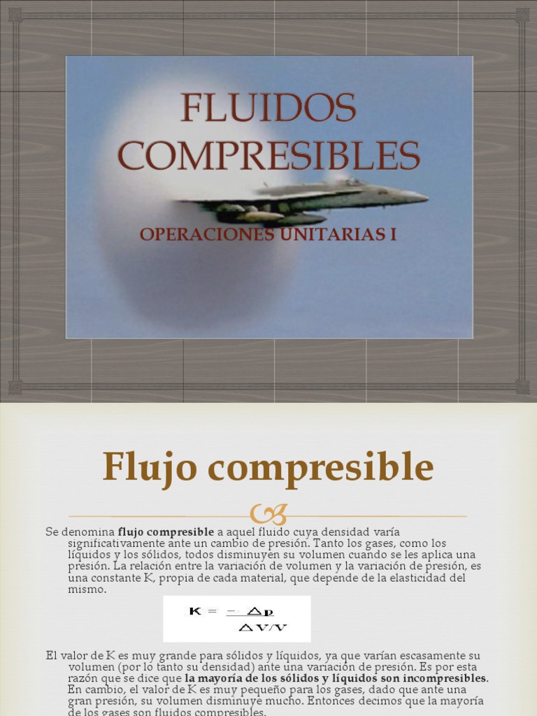 FLUIDOS COMPRESIBLES.1pptx | PDF | Número de Mach | Flujo compresible