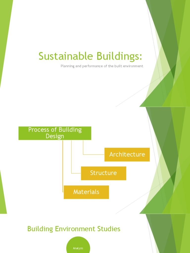 Sustainable Buildings:: Planning and Performance of The Built ...