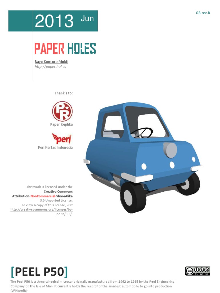 Peel P50 Papercraft Model Guide | PDF | Home & Garden