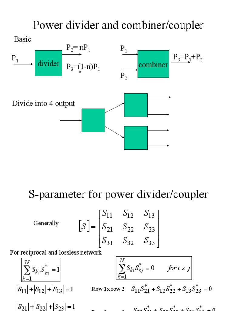 Power Divider and Combiner | PDF | Telecommunications Engineering ...