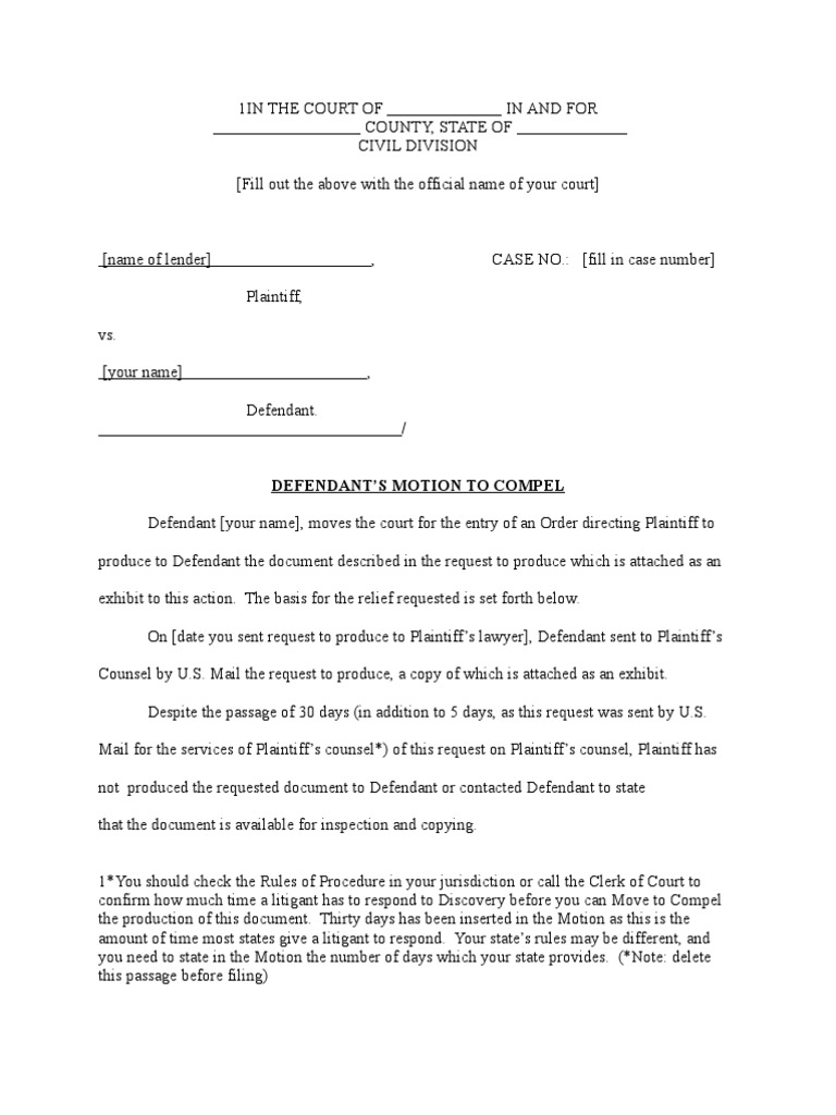 Motion to Compel Document Production | PDF | Plaintiff | Lawsuit