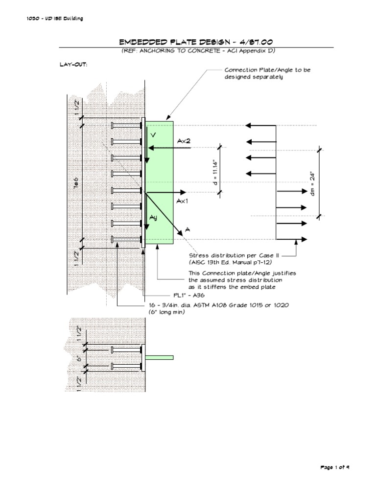 Embedded Plate Design in Concrete | PDF | Ultimate Tensile Strength ...