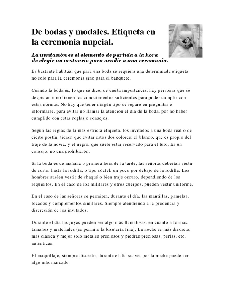 El Protocolo De Una Boda Normas Y Etiqueta Que Debes Conocer