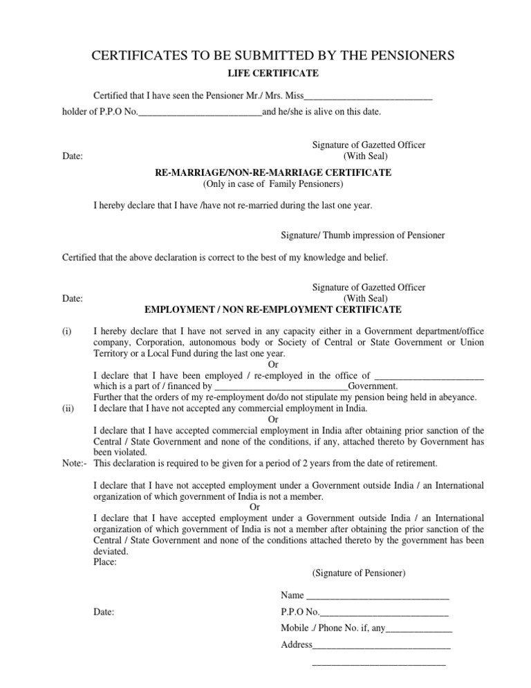 HP Govt. Pensioners Life Certificate Form - Vijay Kumar Heer | PDF