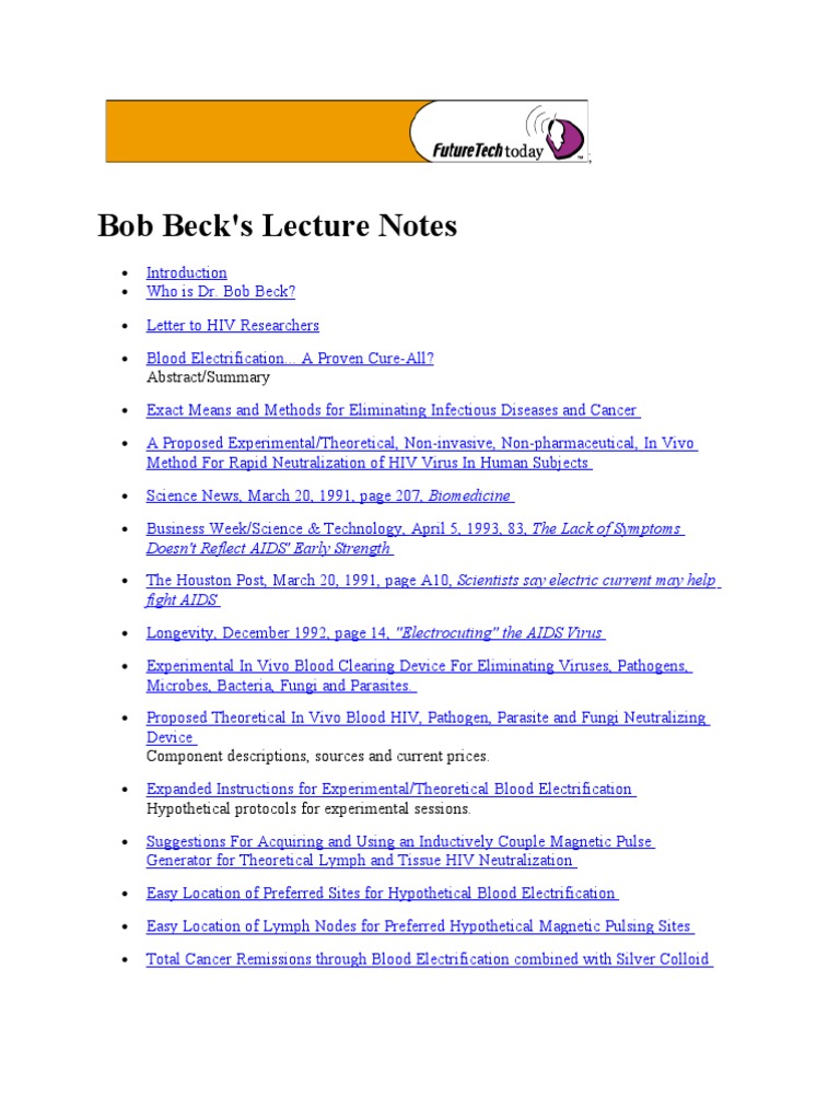 Bob Beck | Hiv/Aids | Infection