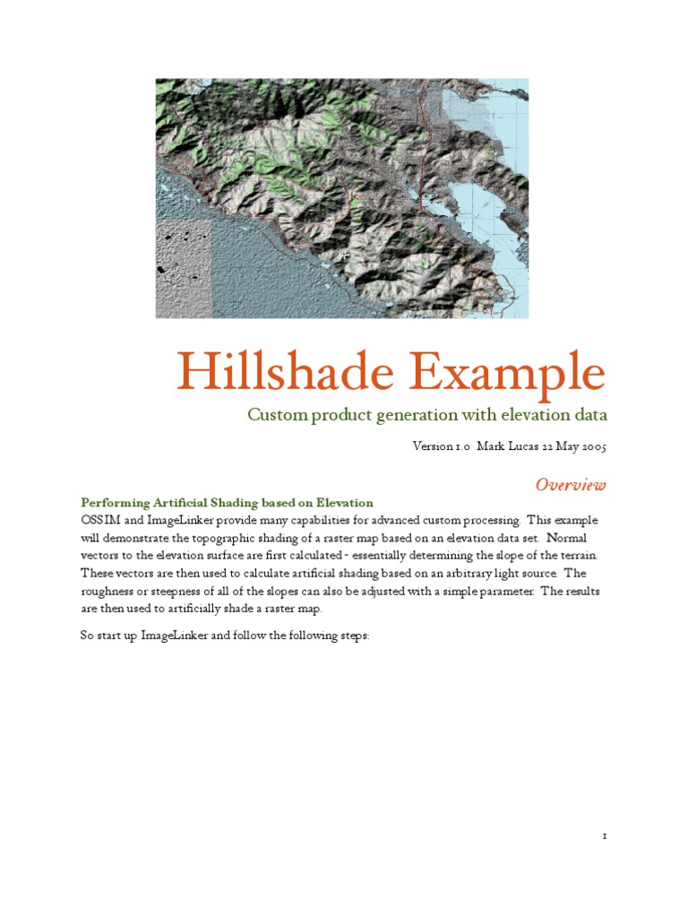 Hillshade Example: Custom Product Generation With Elevation Data | PDF ...