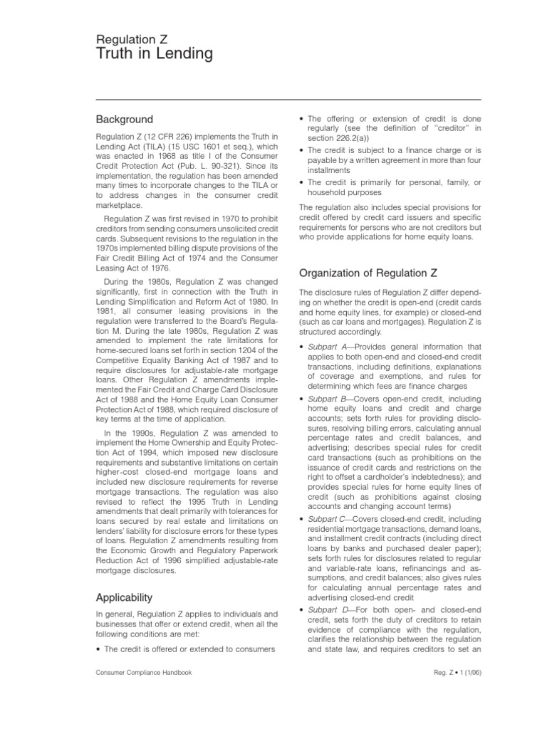 TILA Supplemental Manual | PDF | Truth In Lending Act | Annual ...