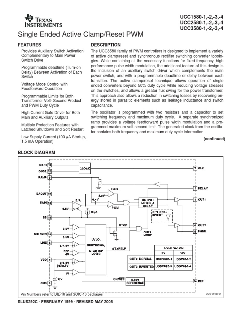 Single Ended Active Clamp/Reset PWM: Features Description | PDF ...