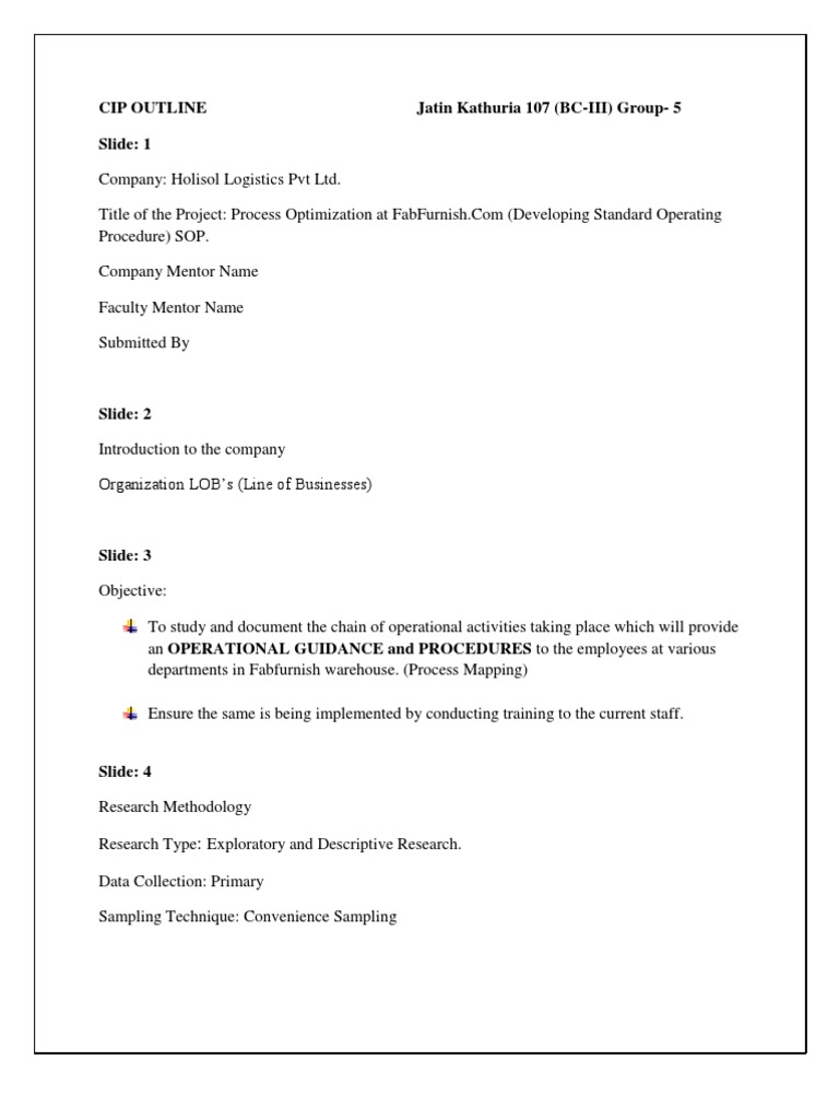 Cip Outline Jatin Kathuria 107 (Bc-Iii) Group-5 Slide: 1 | PDF