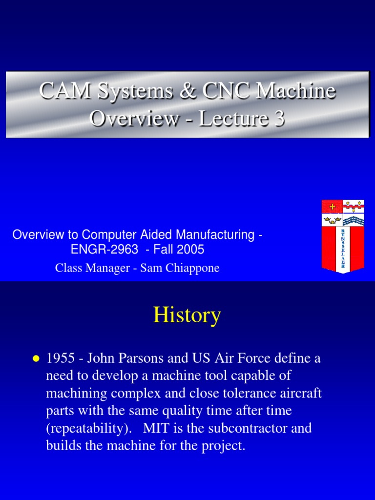 CAM Systems & CNC Machine Overview - Lecture 3 | PDF | Computers ...