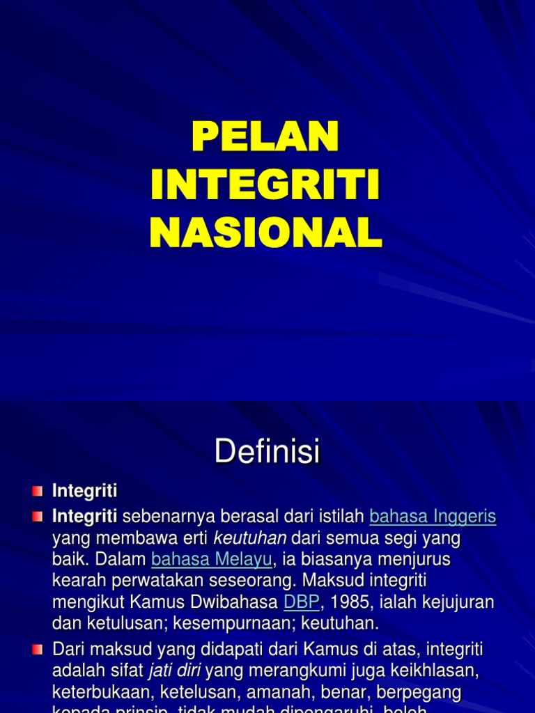 Pelan Integriti Nasional | PDF
