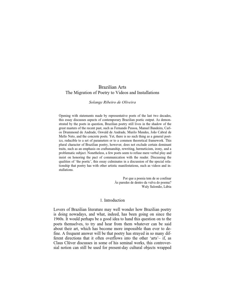 Brazilian Poetry's Modern Evolution | PDF | Poetry
