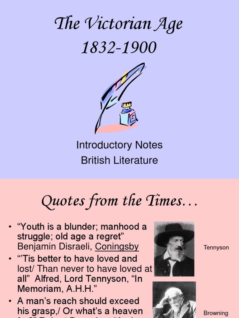 The Victorian Age 1832-1900: Introductory Notes British Literature | PDF