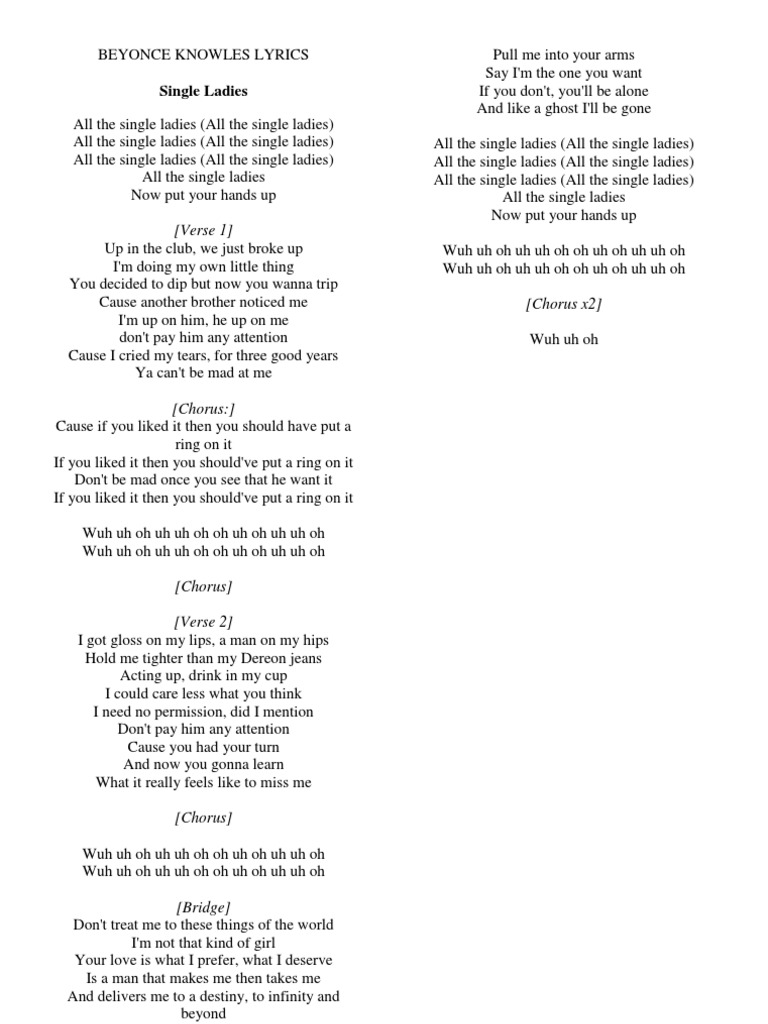 Single - Ladies - Beyonce | PDF