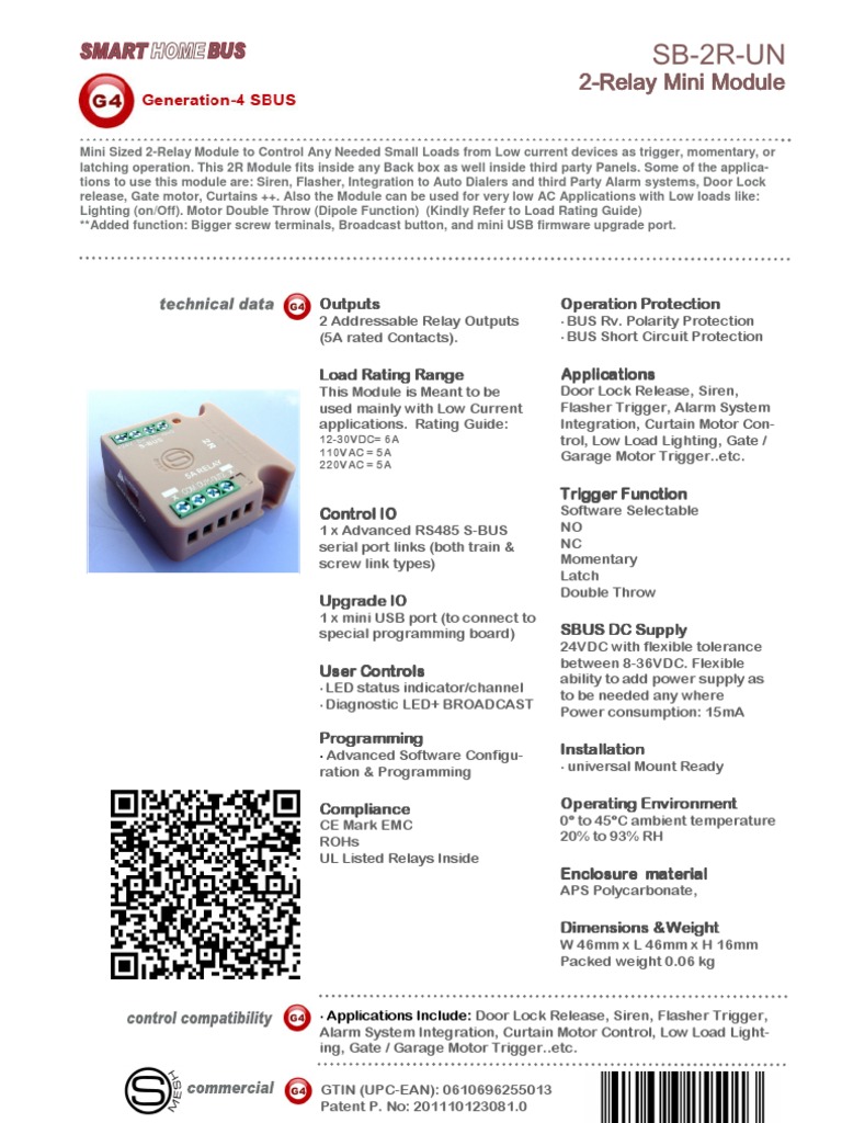 2R (Data Sheet) V2.0 | PDF | Switch | Relay