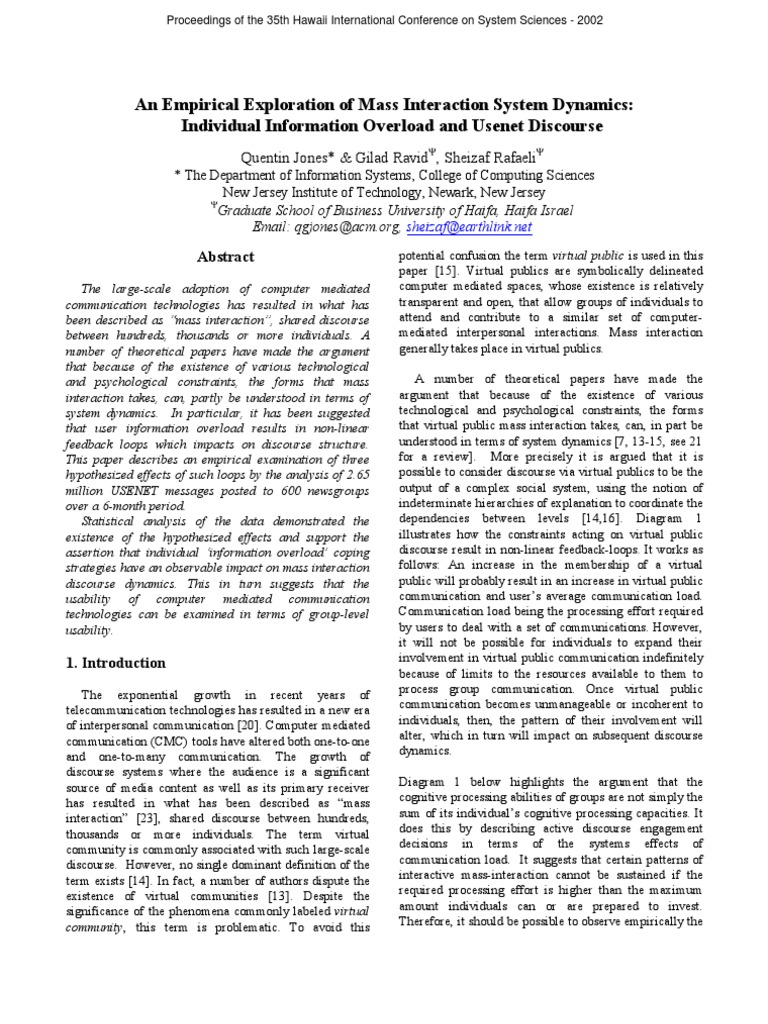 An Empirical Exploration of Mass Interaction System Dynamics-Individual ...
