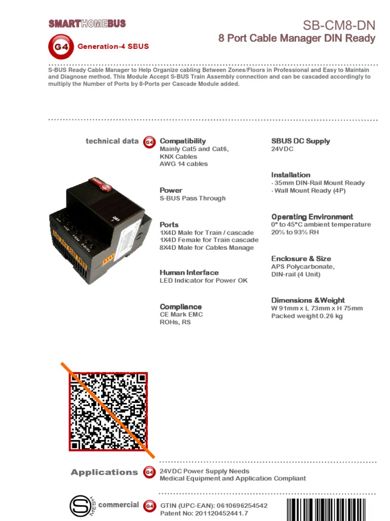 SmartBus G4 Sb-cm8-Dn (Data Sheet) | PDF