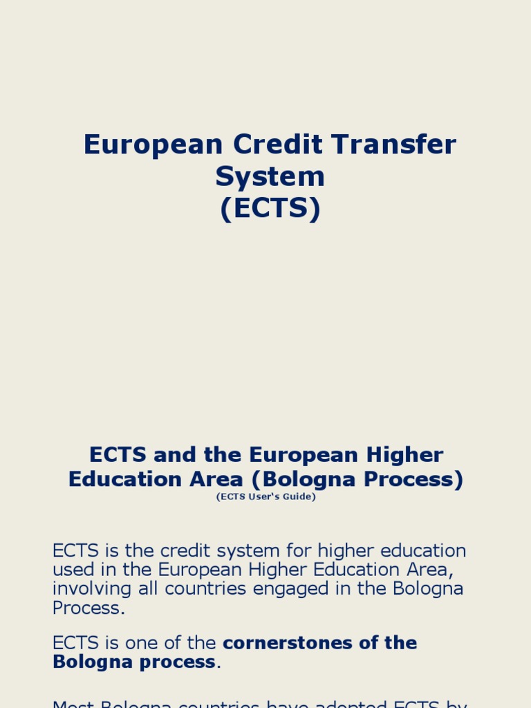 European Credit Transfer System (ECTS) | PDF | Diploma | Course Credit