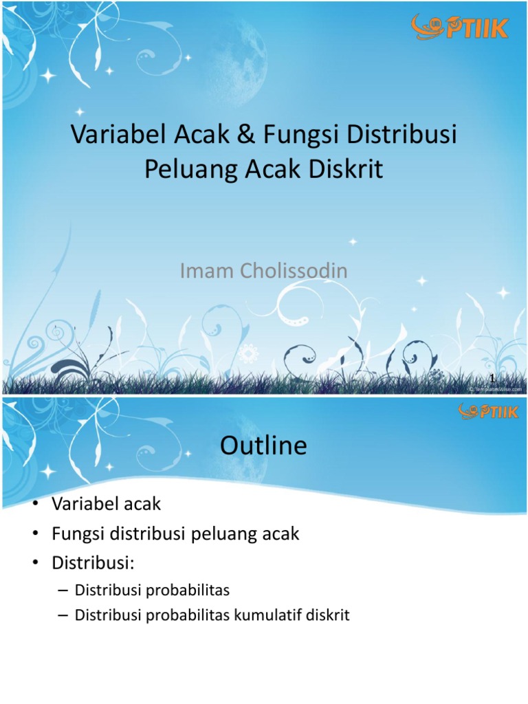 Variabel Acak Fungsi Distribusi Peluang Acak Diskrit ProbStat Kelas B ...