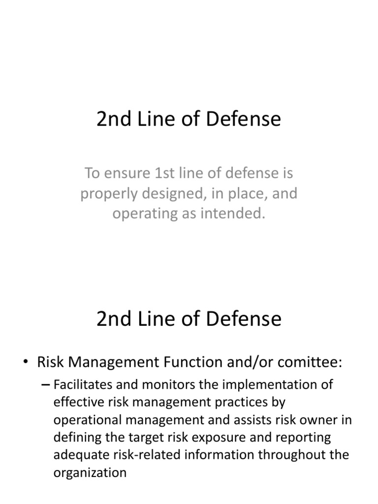 3 Lines of Defence - Second Line - Risk Management & Compliance ...
