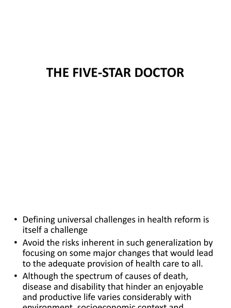 Defining the Five-Star Doctor: An Ideal Profile of a Healthcare ...