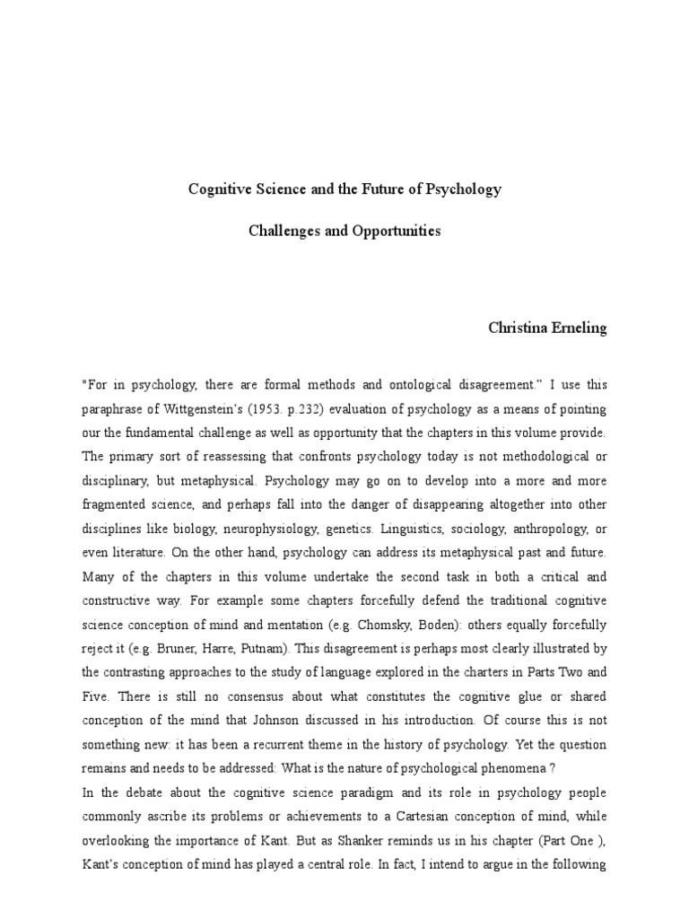 Cognitive Science | PDF | Mind | Psychology