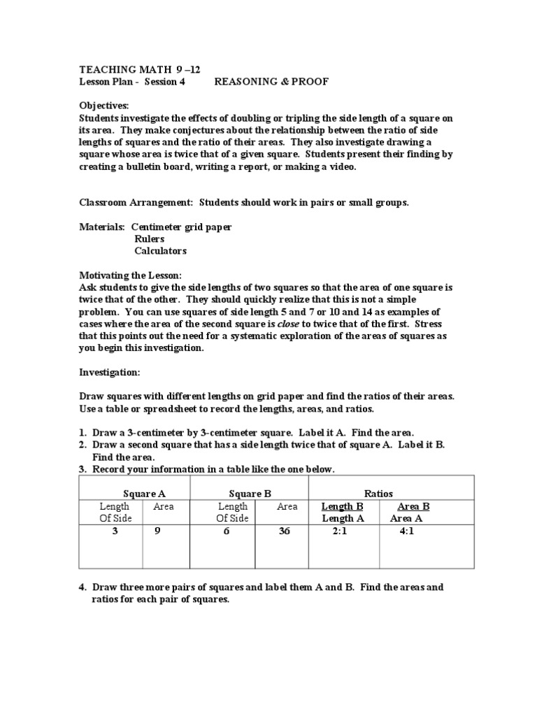 Lesson Plan - Reasoning Proof | PDF | Mathematical Proof | Lesson Plan