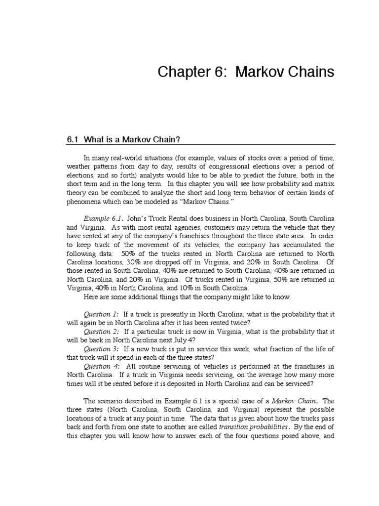 Markov Chain Chapter 6 | PDF | Markov Chain | Matrix (Mathematics)