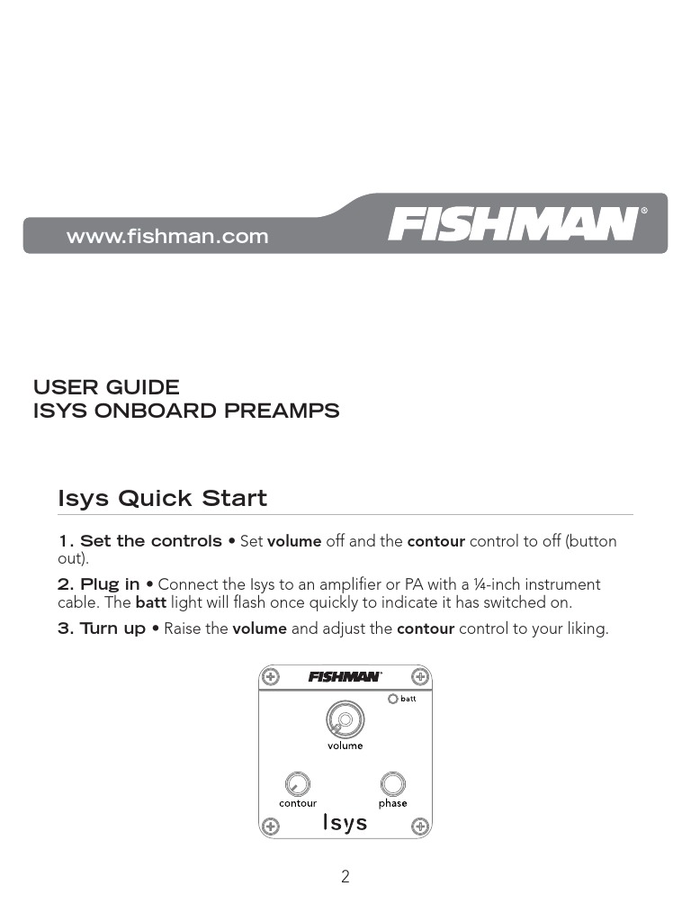 Fishman Isys Guitar Preamp | PDF | Bass Guitar | Equalization (Audio)