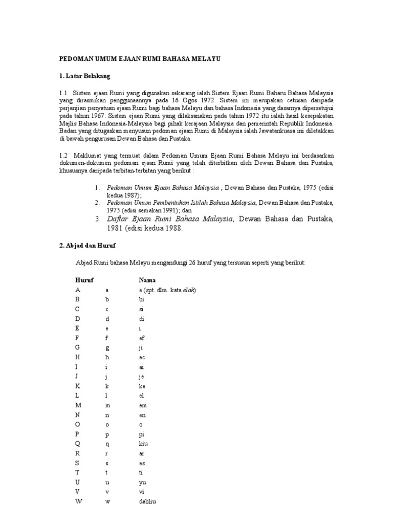 Nota Sistem Ejaan | PDF