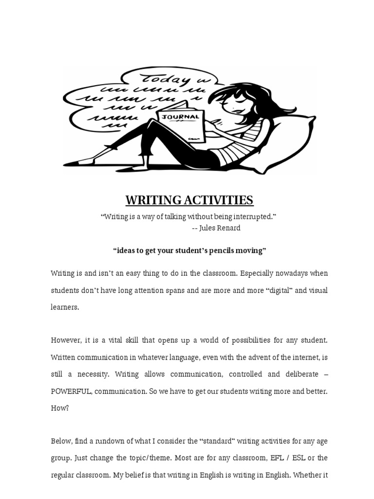 Writing Activities | PDF | English As A Second Or Foreign Language | Wiki