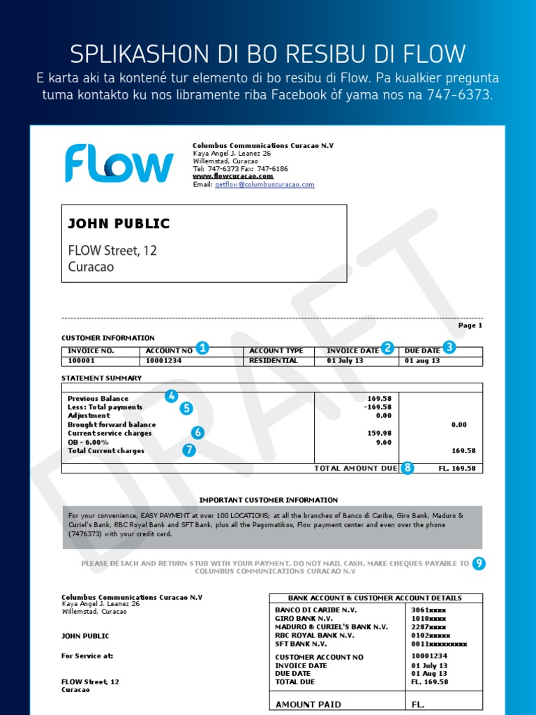 Flow Bill Payment Summary for Customers | PDF | Invoice | Banks