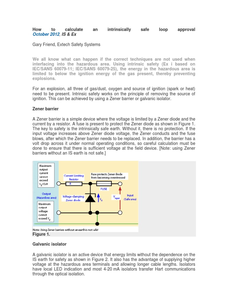 How To Calculate An Intrinsically Safe Loop Approval | PDF | Electronic ...