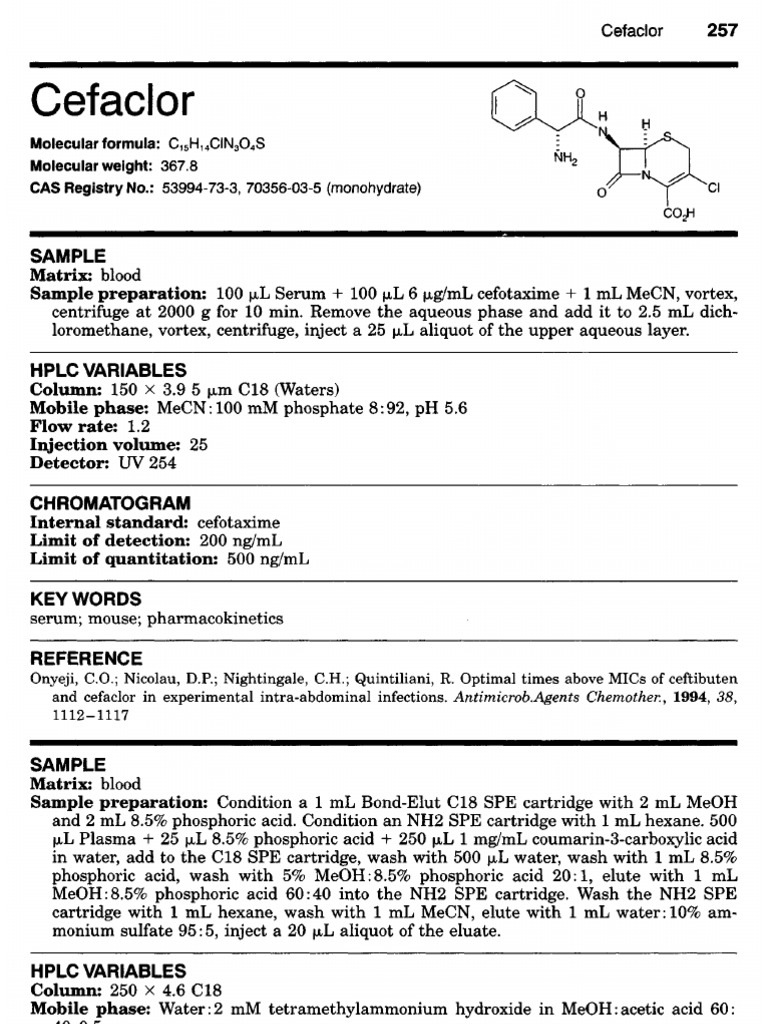Cefaclor | Download Free PDF | Chromatography | High Performance Liquid ...