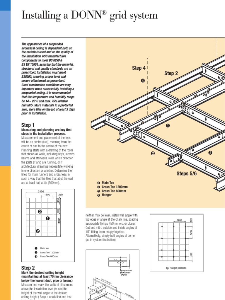 Installing A DONN Grid System | PDF | Wall | Building Engineering
