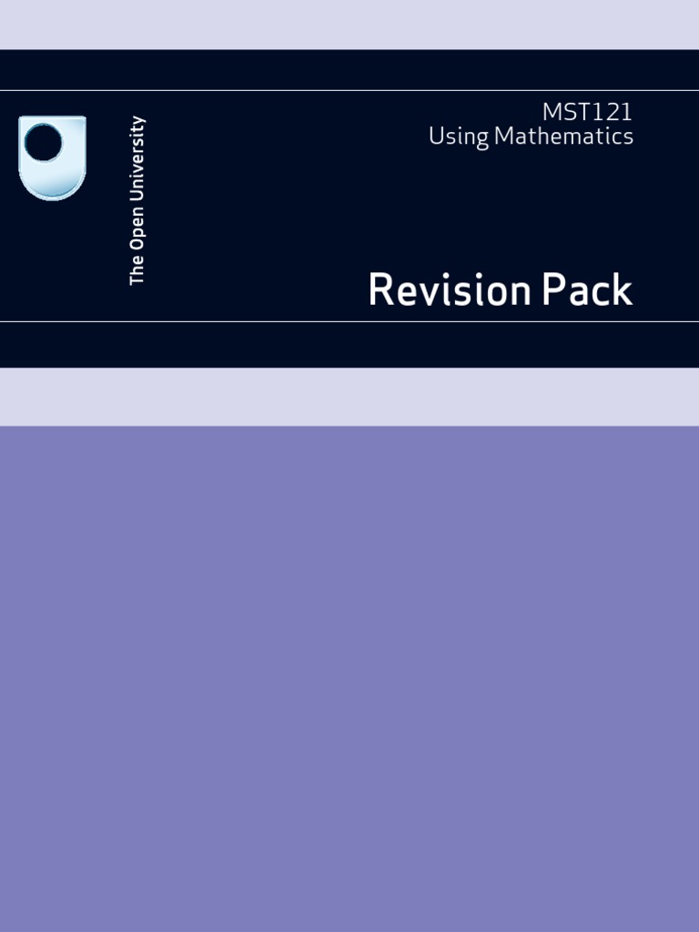 MST121 Prerequisite Revision | PDF | Fraction (Mathematics) | Area