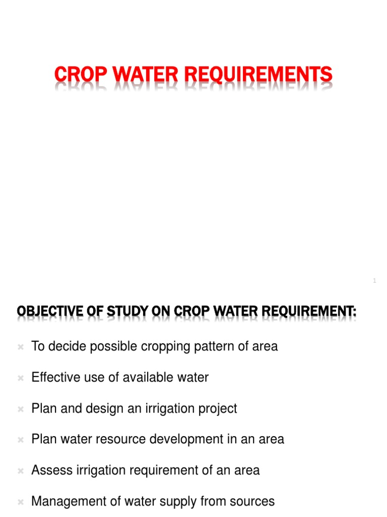 Crop Water Requirement Analysis | PDF | Evapotranspiration | Soil
