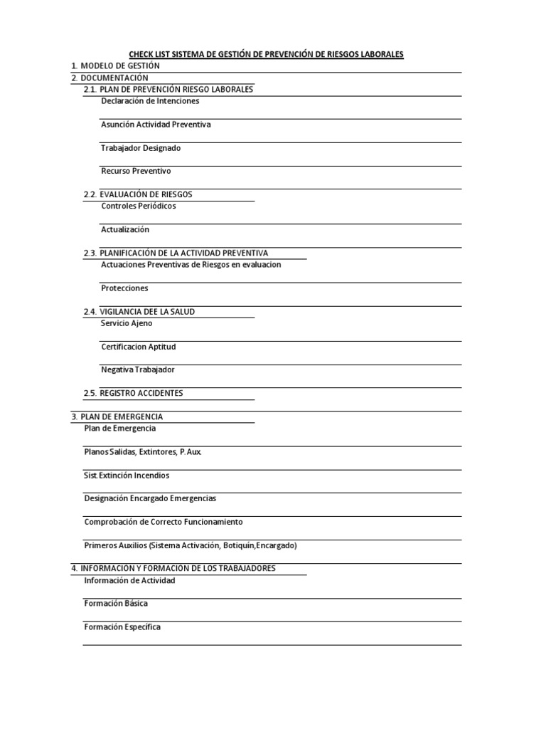 Check List PRL | PDF | Tecnología