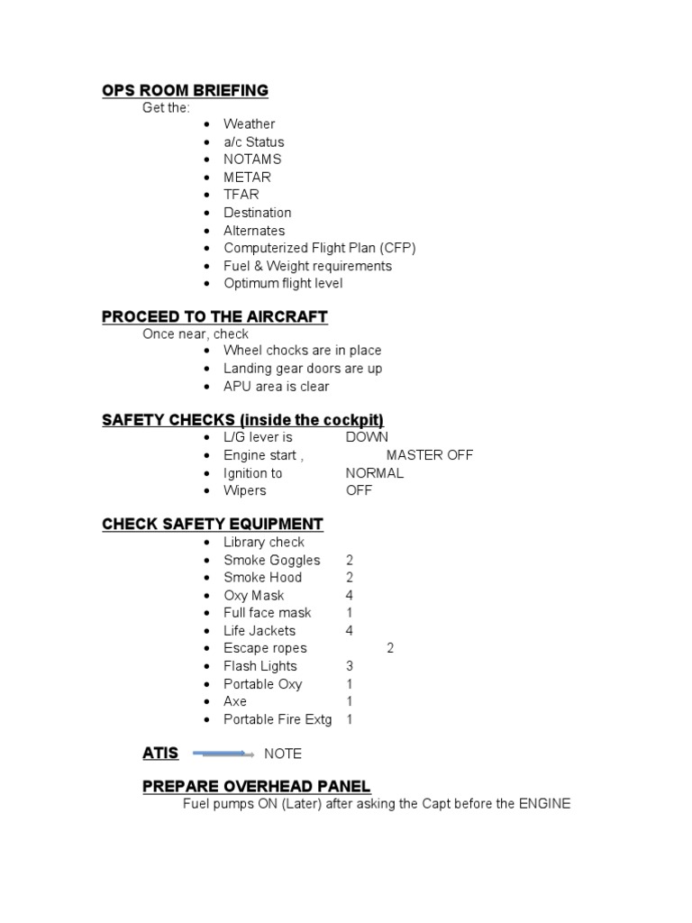 Checks For First Timers AirBus A320 | Download Free PDF | Aviation ...