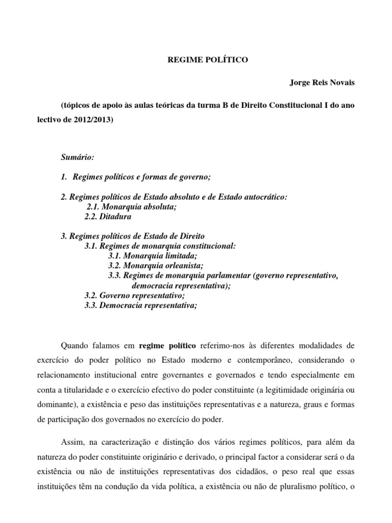 Regime Político | PDF