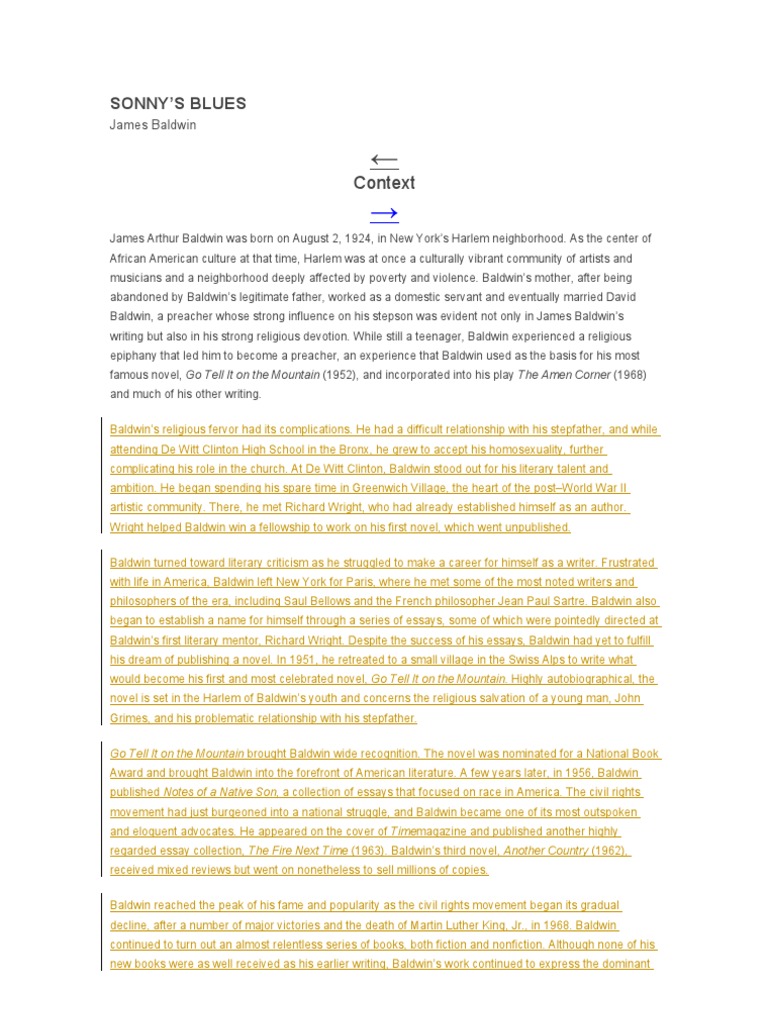 SONNY's BLUES.doc | Citation | Narration