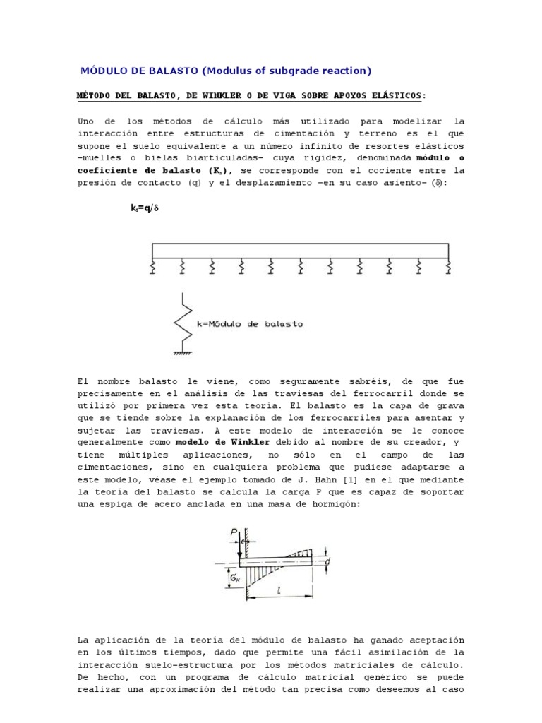 Módulo de Balasto | Descargar gratis PDF | Rigidez | Fundación (Ingeniería)