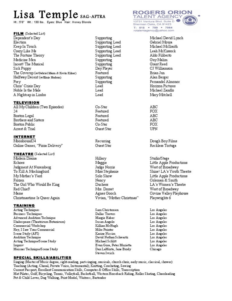 Lisa Resume Website | PDF | Entertainment | Leisure