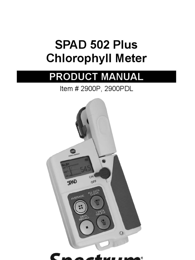 SPAD 502 Plus Chlorophyll Meter-Manual | PDF | Law