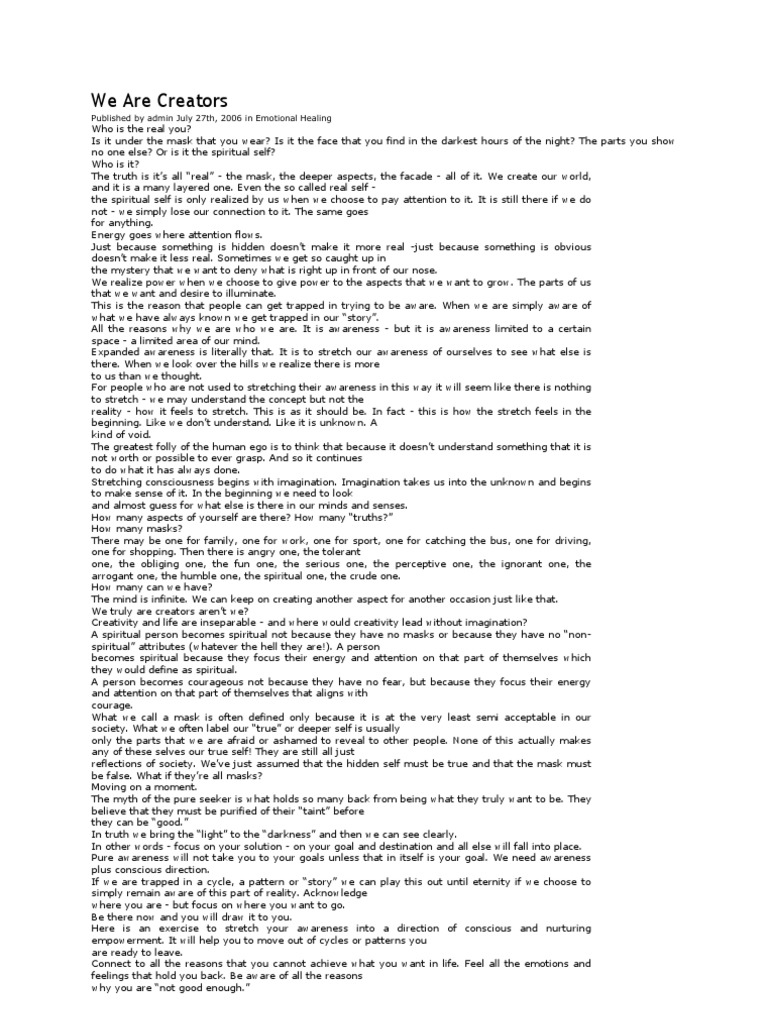 We Are Creators: Published by Admin July 27th, 2006 in Emotional ...