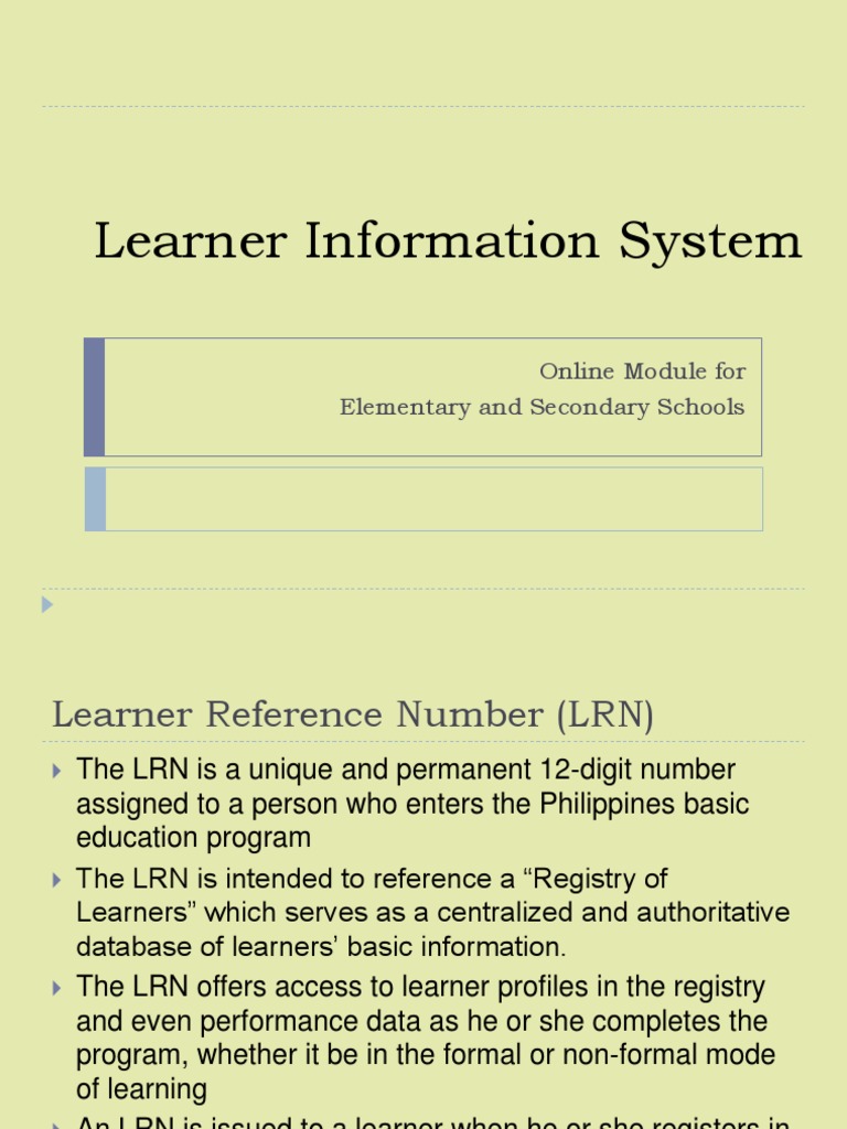 LIS Manual (School) - Online | PDF | Career & Growth