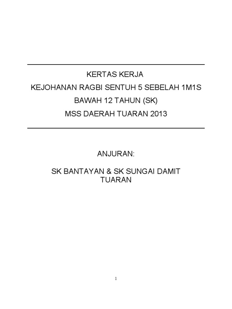 Kejohanan Ragbi Sentuh Bawah 12 Tahun | PDF