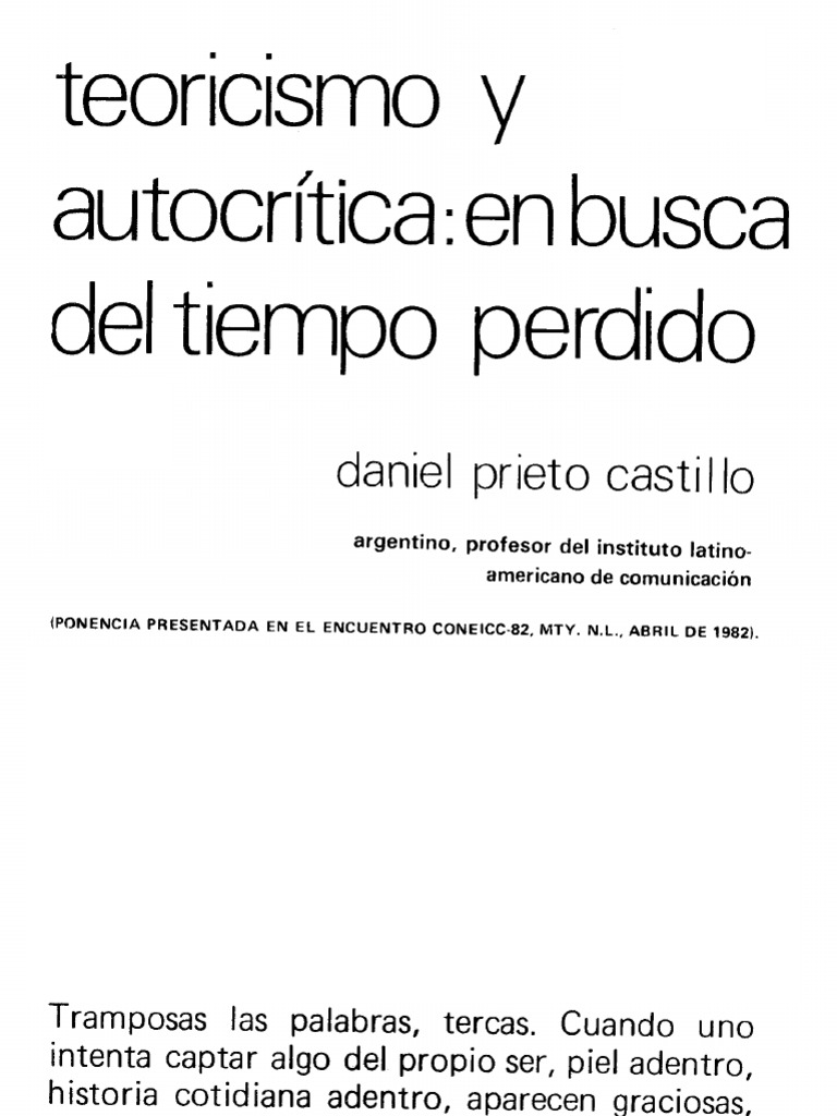 Daniel Prieto Castillo | PDF | Teoría | Comunicación