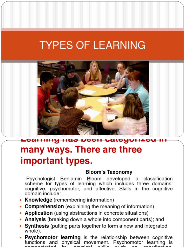Types of Learning | Download Free PDF | Learning | Cognition